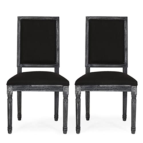 Christopher Knight Home Regina Dining Chair, Black + Gray