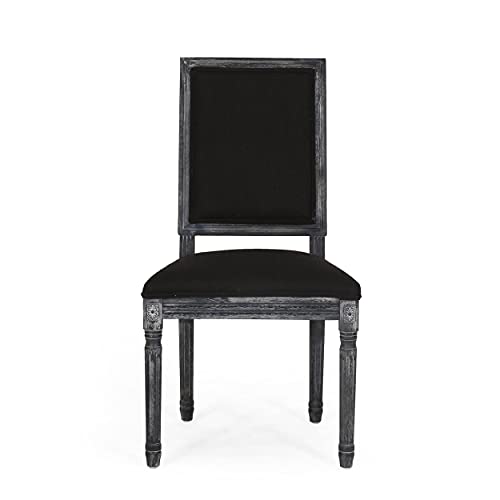 Christopher Knight Home Regina Dining Chair, Black + Gray