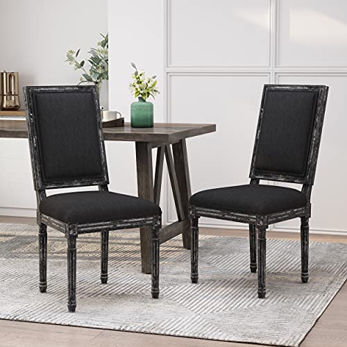 Christopher Knight Home Regina Dining Chair, Black + Gray