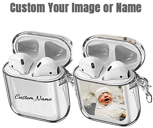 customgift, Custom Apple Airpods 1 & 2 Case, Black Airpod Pro 3 Cover Personalized with Name, Clear Black White TPU Cover DIY Picture, clear,black,white,fluorescent green orange