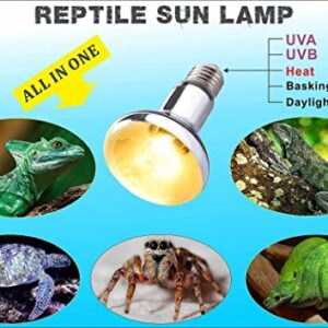 YauldSun 100W UVB UVA Reptile Basking Heat Light Bulbs Self-Ballasted UV Sun Lamp for Bearded Dragon Lizard Tortoise Turtle Amphibian 1 Pack