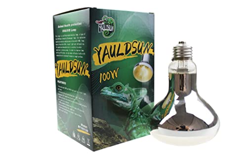 YauldSun 100W UVB UVA Reptile Basking Heat Light Bulbs Self-Ballasted UV Sun Lamp for Bearded Dragon Lizard Tortoise Turtle Amphibian 1 Pack