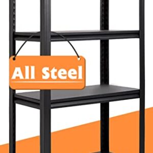 Raybee Garage Shelving Heavy Duty Garage Storage Shelves Load 1600LBS Adjustable Heavy Duty Shelving 4 Tier Metal Shelving for Storage Industrial Shelving for Kitchen Black 27.5" W x 13.8" D x 57" H