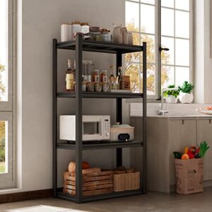 Raybee Garage Shelving Heavy Duty Garage Storage Shelves Load 1600LBS Adjustable Heavy Duty Shelving 4 Tier Metal Shelving for Storage Industrial Shelving for Kitchen Black 27.5" W x 13.8" D x 57" H