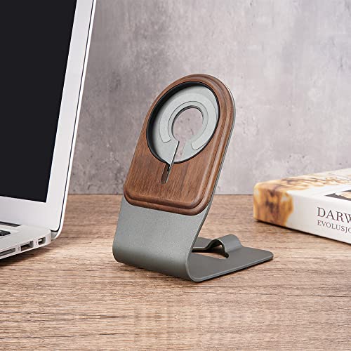 Natural Walnut Stand for Apple MagSafe Charger Compatible with iPhone14/14 Plus/14 Pro Max- iPhone13/13 Mini/13 Pro Max- iPhone12 Series