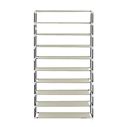 Ochine 10 Tier Shoe Rack Storage Organizer Non-Woven Shoe Organizer with Dustproof Cover Closet Shoe Storage Cabinet Organizer Portable Entryway Free Standing Shoe Racks (Ship from USA)