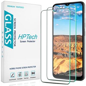 hptech (2 pack) tempered glass for samsung galaxy a32 5g screen protector, easy to install, bubble free, work with 99% case friendly