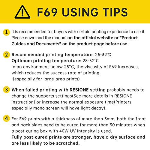 RESIONE 3D Printer Resin, F69 Flexible Resin Rubber-Like 405nm UV-Curing Resin TPU-Like Photopolymer Resin for DLP LCD MSLA Printing Black 500g