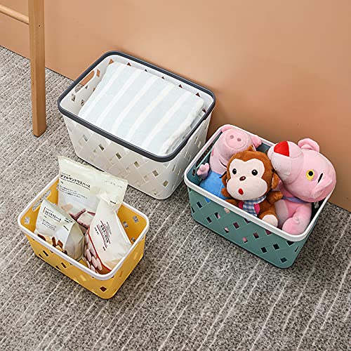 MRBJC Premium Plastic Storage Box,Secure Fastening-Suitable for Clothes, Accessories, Paperwork, Magazines, Keepsakes, Toys-Great for Anywhere The Home Orange 27x18x14.5cm