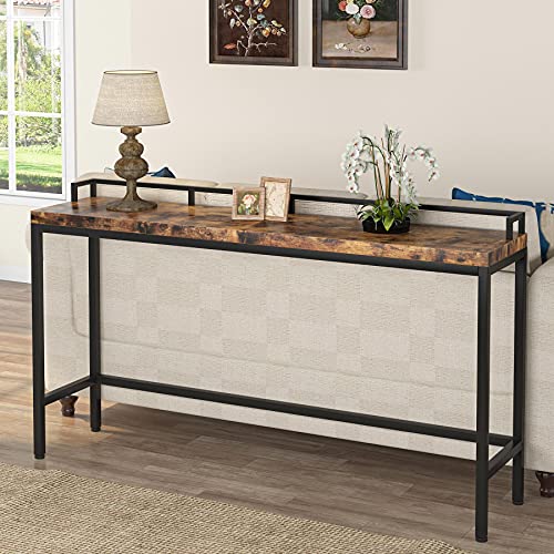 Tribesigns 70.9 inch Extra Long Sofa Table, Narrow Console Table Behind Couch, Rustic Industrial Entryway Table Skinny Hallway Table for Living Room