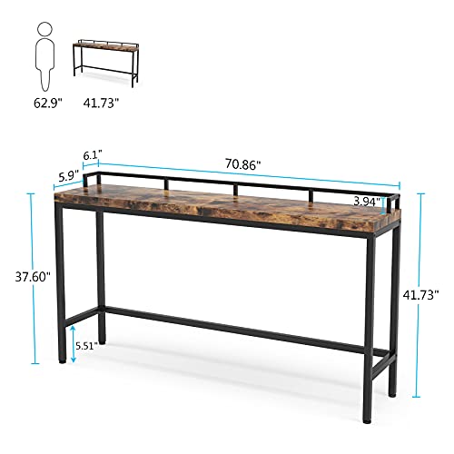 Tribesigns 70.9 inch Extra Long Sofa Table, Narrow Console Table Behind Couch, Rustic Industrial Entryway Table Skinny Hallway Table for Living Room