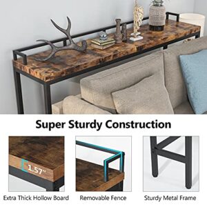 Tribesigns 70.9 inch Extra Long Sofa Table, Narrow Console Table Behind Couch, Rustic Industrial Entryway Table Skinny Hallway Table for Living Room