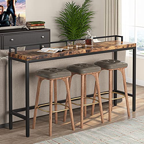 Tribesigns 70.9 inch Extra Long Sofa Table, Narrow Console Table Behind Couch, Rustic Industrial Entryway Table Skinny Hallway Table for Living Room