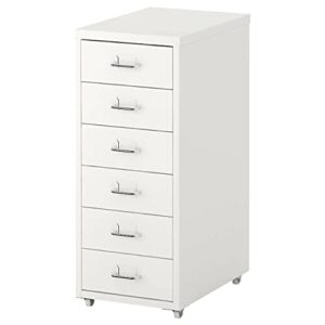 ikea helmer drawer unit on castors, 28x69 cm white, drawer stops prevent the drawer from being pulled out too far.