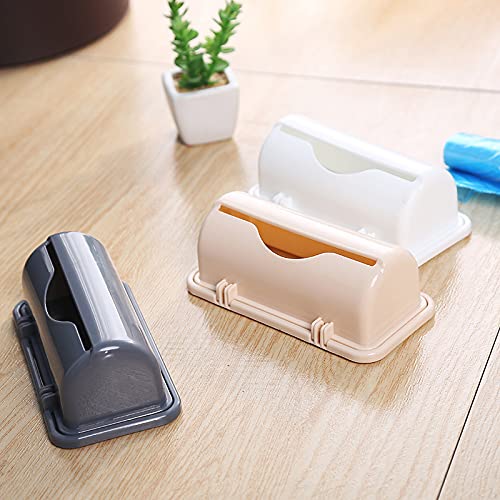 WYBF KinAndKen Wall Mounted Trash Bags Holder Storage Box Multi-Purpose Garbage Bag Dispenser Storage Box for Bathroom Kitchen, Gray