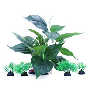 alegi aquarium 10 inch silk plants for betta fish tank, underwater aquatic water grass decor