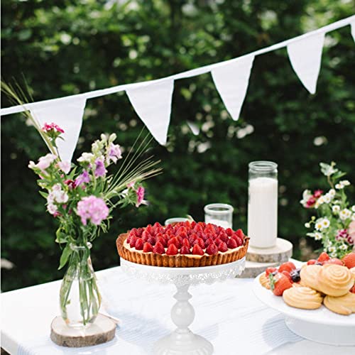 ZOOFOX Set of 10 Metal Cake Stands, Cupcake Holder Fruits Dessert Snack Plate Decor Serving Platter for Baby Shower, Wedding, Birthday Party or Christmas ( White )