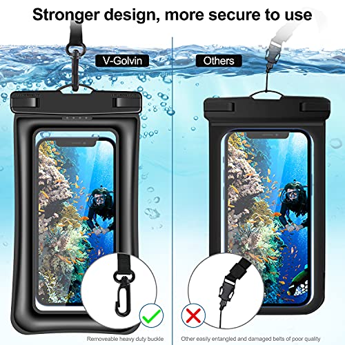 v-Golvin Floating Universal Waterproof Phone Pouch, IPX8 Cellphone Dry Bag Waterproof Case for iPhone 13 12 11 Pro Max SE 2020 XS Max XR X 8 7 6s Plus S10 S9 S20 S21 Note 20/10 Up to 7 inches -2 Pack