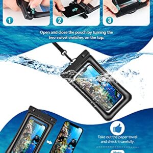 v-Golvin Floating Universal Waterproof Phone Pouch, IPX8 Cellphone Dry Bag Waterproof Case for iPhone 13 12 11 Pro Max SE 2020 XS Max XR X 8 7 6s Plus S10 S9 S20 S21 Note 20/10 Up to 7 inches -2 Pack