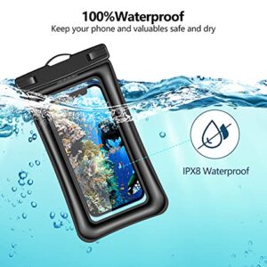 v-Golvin Floating Universal Waterproof Phone Pouch, IPX8 Cellphone Dry Bag Waterproof Case for iPhone 13 12 11 Pro Max SE 2020 XS Max XR X 8 7 6s Plus S10 S9 S20 S21 Note 20/10 Up to 7 inches -2 Pack