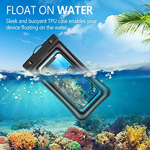 v-Golvin Floating Universal Waterproof Phone Pouch, IPX8 Cellphone Dry Bag Waterproof Case for iPhone 13 12 11 Pro Max SE 2020 XS Max XR X 8 7 6s Plus S10 S9 S20 S21 Note 20/10 Up to 7 inches -2 Pack