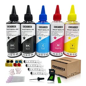 cocadeex refill dye ink bottle compatible with 64 or 64xl ink cartridge,for envy photo 7864 7858 7855 7830 7820 7800 7164 7158 7155 7132 7130 7120 6258 6255 6252 6232 6230 6220 5542 printer