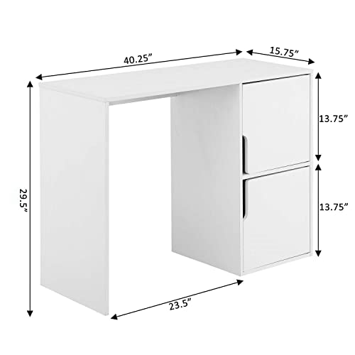 Convenience Concepts Designs2Go Student Desk with Storage Cabinets, White