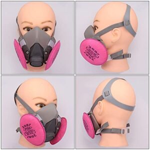 YIGSM Reusable Paint Half-Facepiece Cover with 2091 Particulate Filter Cartridges,Face Proction Set against Gas Vapors,Dust,Painting,Chemical,Welding,Polishing,Grinding,Fume,Sawing and Sanding Medium