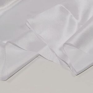 Generic, 60In Wide Silkly Satin Patchwork Fabric for Bundle Quilting Wedding Derss Table Decor,Fashion Crafts Costumes Decorations(2 Yds,White), 2 Yards, SDWHITE2Y