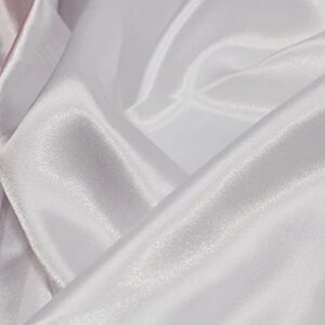 Generic, 60In Wide Silkly Satin Patchwork Fabric for Bundle Quilting Wedding Derss Table Decor,Fashion Crafts Costumes Decorations(2 Yds,White), 2 Yards, SDWHITE2Y