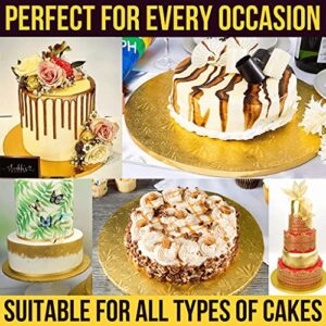 12 Inch Cake Boards - 4-Pack Cake Drums 12 Inch Dia. - Disposable Gold Cake Board Circles - Reusable Round Cake Boards - Cake Base Cardboard Cake Rounds - Cake Decorating Supplies & Baking Supplies