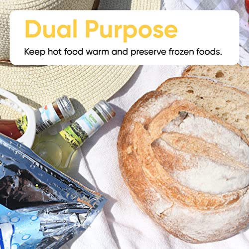 Pack of 12 Hot and Cold Insulated Bags- Food Storage for Frozen & Hot Items- Reusable Lunch Bags & Grocery Shopping Bags, Heavy Duty Refrigerated Totes, (12"x13.5")