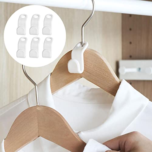 Prettyia 6X Heavy Duty Clothes Hanger Connector Connection Hook, Closet Space Saving Outfit Hangers Extender Clips Flocking Coat Hanger Extend Hook