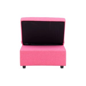 Powell Furniture Linon Boone Upholstered Convertible Sofa Bed in Hot Pink