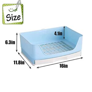 kathson Large Rabbit Litter Box, Bunny Food & Water Bowl Removable Stainless Steel Cage Bowls, Pet Toilet Potty Corner Litter Bedding Box Bigger Pet Pan for Guinea Pigs, Ferret, Gerbils, Hamster