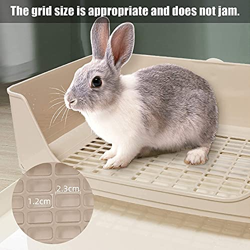 kathson Large Rabbit Litter Box, Bunny Food & Water Bowl Removable Stainless Steel Cage Bowls, Pet Toilet Potty Corner Litter Bedding Box Bigger Pet Pan for Guinea Pigs, Ferret, Gerbils, Hamster