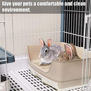 kathson Large Rabbit Litter Box, Bunny Food & Water Bowl Removable Stainless Steel Cage Bowls, Pet Toilet Potty Corner Litter Bedding Box Bigger Pet Pan for Guinea Pigs, Ferret, Gerbils, Hamster