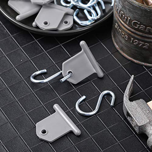 BBTO RV Awning Light Clip RV Party Light Holder Camper Awning Hook Light Accessory Plastic and Metal Light Hook Gray Camper Light Support Hanger for Camping Tent Indoor Outdoor Decor (28 Pieces)