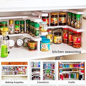 Deluxe Stackable Spicy Storage Shelf Adjustable Expandable Seasoning Spice Rack Pantry Cabinet Organizer Kitchen Shelves White