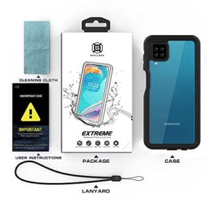 Samsung Galaxy A12 Waterproof Case with Built-in Screen Protector Dustproof Shockproof Drop Proof Heavy Duty Phone Case, Rugged Full Body Underwater Protective Cover for Samsung Galaxy A12 (Black)