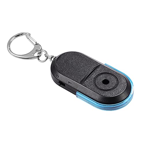 Hemoton Whistle Key Finder Voice Control Device Locator with Device Key Finder with Whistle and LED Light Alarm (Blue)