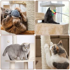 Cat Scratching Post Replacement Parts for Cat Tree, Sisal Rope Scratcher Post Refill, Cat Scratch Posts Refills Pole for Indoor Large Cats with Screws(2 Pieces 15.7" Tall)