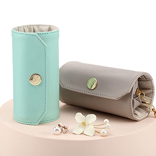 Vlando Travel Jewelry Case Box Bag Rollie Portable Jewelry Roll,PU Leather Jewelry Storage for Girl Women Mother GIft