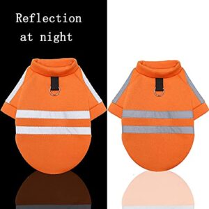 Pet Dog Clothes Cute Warm Coats Dog Reflective Sweater Guard Back Traction Outfit Spring Winter Warm High Visibility Safety Jacket for Small Dog Puppy Cat Keep Your Dog be Seen and Safe (Orange, S)