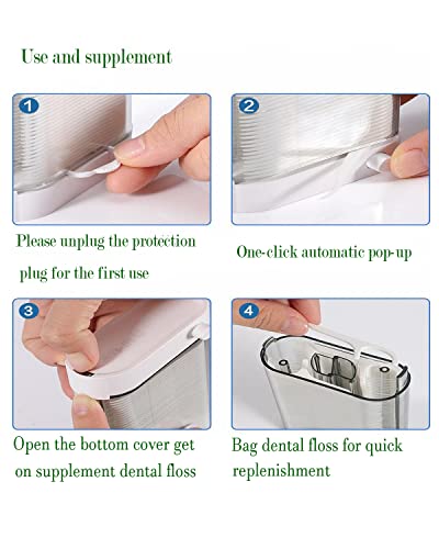 Dental Floss Picks Dispenser 2 Boxs White,for Adult Floss Sticks Organizer,with Floss Dental Pick 176 Count,Flossers Toothpicks Sealed Storage Neat,Clean Teeth More hygienic