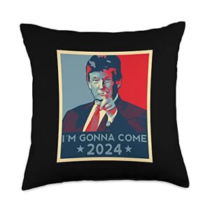 trump 2020 usa flag hope donald trump 2024-i'm gonna come-usa flag trump election 2024 throw pillow, 18x18, multicolor