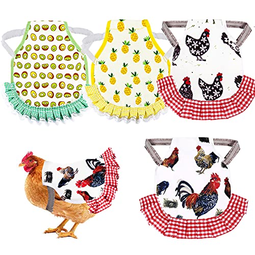 JITEYOU Chicken Saddles, 4 PCS Hens Saddles for Hen Apron for Poultry Protector Feather Fixer Supplies