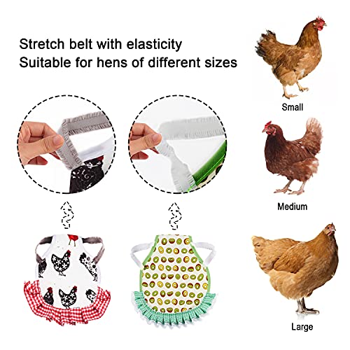 JITEYOU Chicken Saddles, 4 PCS Hens Saddles for Hen Apron for Poultry Protector Feather Fixer Supplies