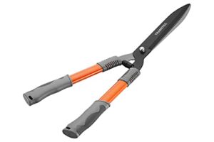 tramitec garden hedge shears, manual hedge clippers for shaping shrubs and trimming bushes. hedge clippers & shears made with durable carbon steel blades, shock-absorbing bumpers and comfort grips.