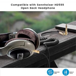 weishan HD599 SE Coiled Audio Cable Replacement for Sennheiser HD598, HD599, HD569, HD579, HD518 Headphones, 2.5mm to 3.5mm Extension Aux Cord Wire 5ft to 16ft